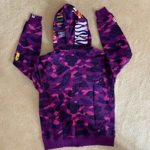Bape | Sweaters | Bape A Bathing Ape Tiger Purple Zipup Hoodie | Poshmark